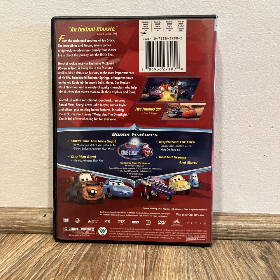 Cars (Single-Disc Widescreen Edition) - Animation DVD VERY GOOD FREE ...