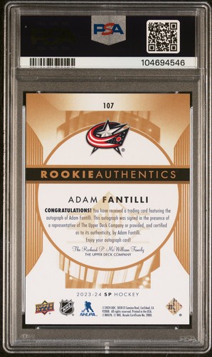 2023 UPPER DECK SP SIGNATURE-GOLD #107 ADAM FANTILLI ROOKIE RC 22/25 ...
