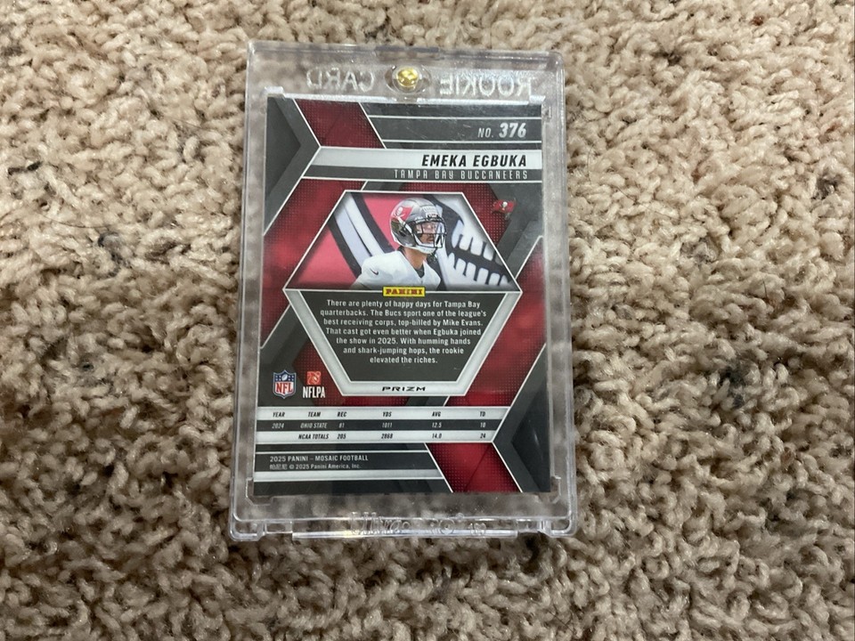 2025 Panini Mosaic RED & WHITE STRIPE SSP Emeka Egbuka Rookie Card #376 ...