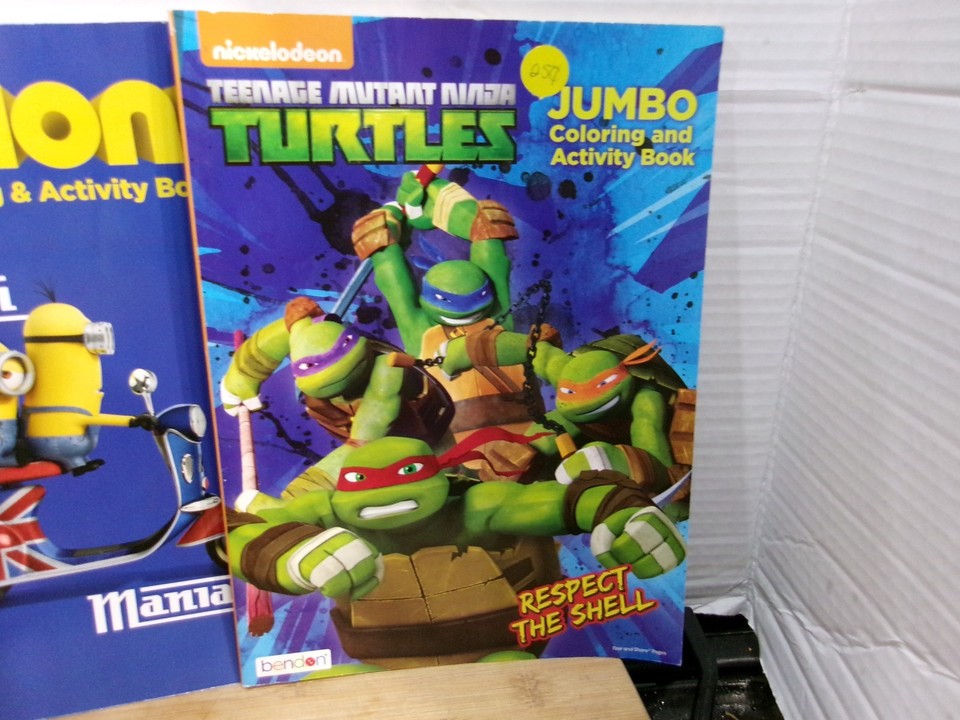 2 Bendon Activity-Coloring Books Minions & Teenage Mutant Ninja Turtles ...
