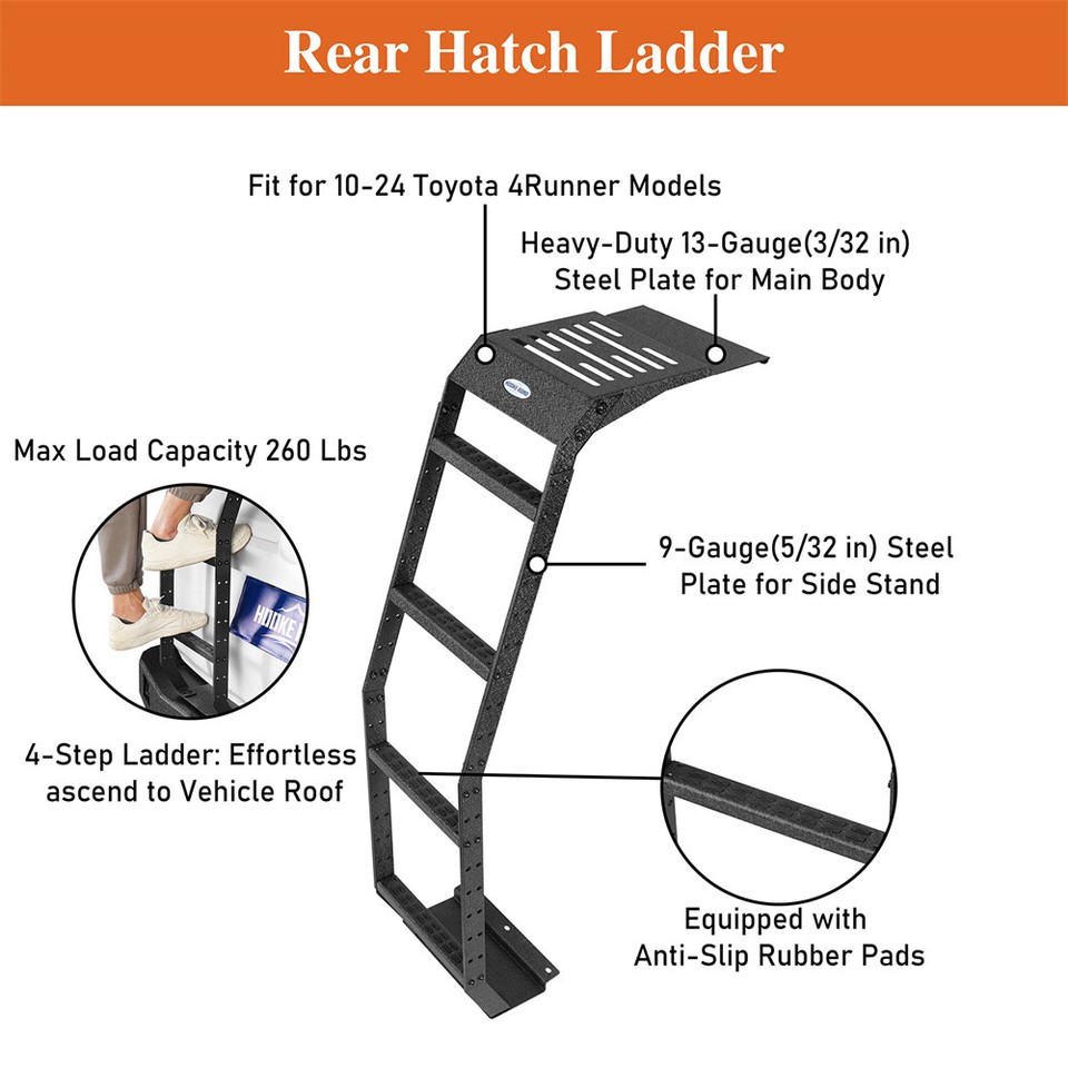 Hooke Road Rear Hatch Ladder For 2010-2024 Toyota 4Runner 5th Gen | eBay