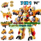 Dino Core Golden Ultimate D-Buster Tyranno Figure 7 in 1 Dinosaur Robot ...