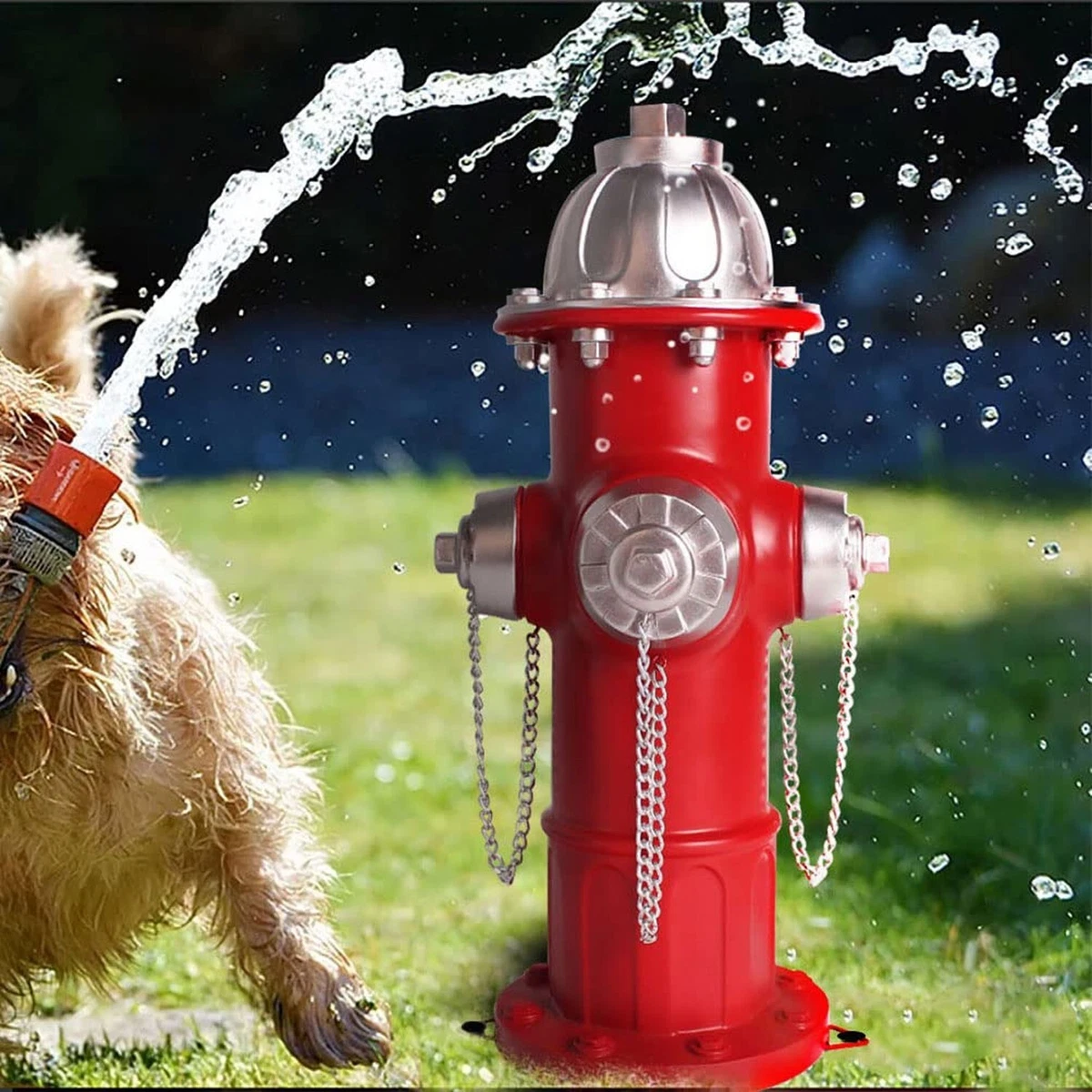 Resin Dog Fire Hydrant Garden Statue With Stakes For Patio,, 40% OFF