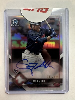Greg Allen - 2018 Bowman Chrome Rookie Autograph Refractor #131/499 RC ...