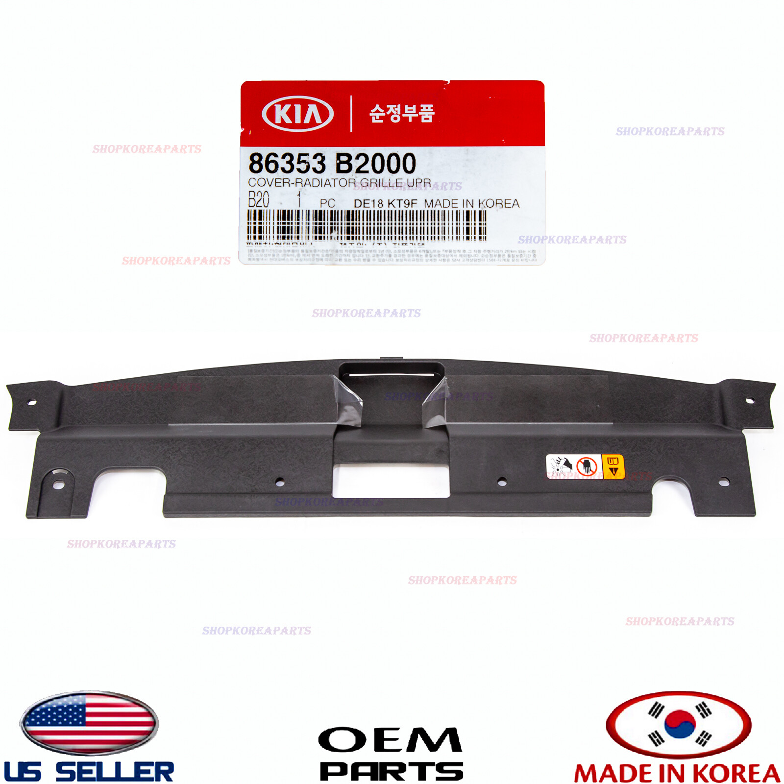 Genuine Grille Radiator Support Cover Upper Sight Shield Panel OEM Kia ...