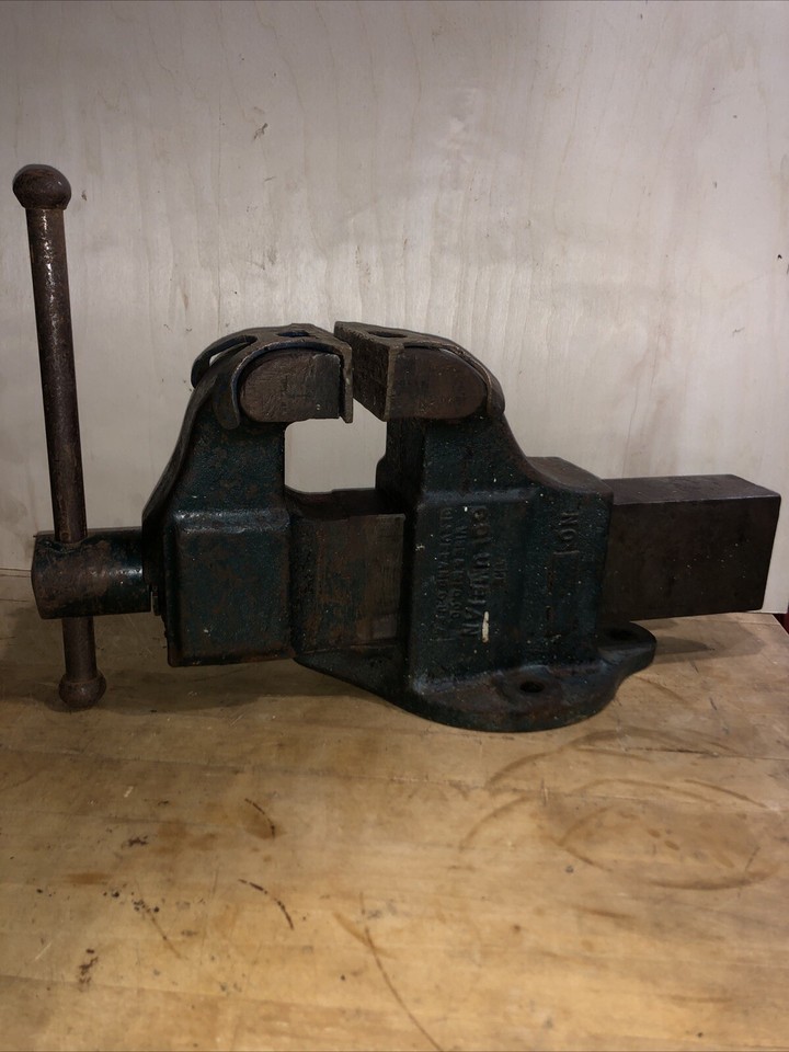 VTG COLUMBIAN 504 MACHINIST BENCH VISE W/ Copper Soft Jaws (FREE S&H ...