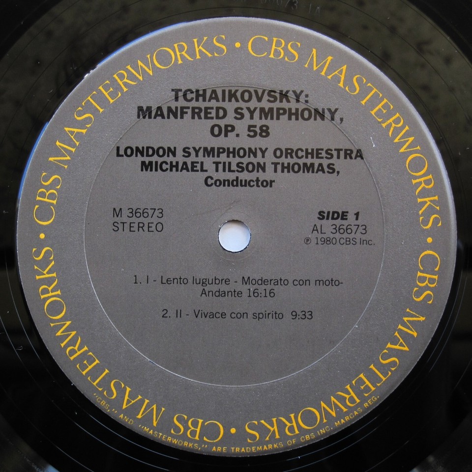 TCHAIKOVSKY Manfred Symphony MICHAEL TILSON THOMAS LSO CBS M 36673 LP ...