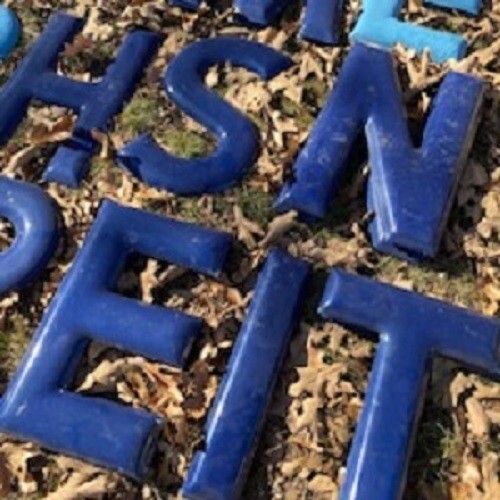 Vintage 18" Blue Various Porcelain Letters (Set of 17) | eBay