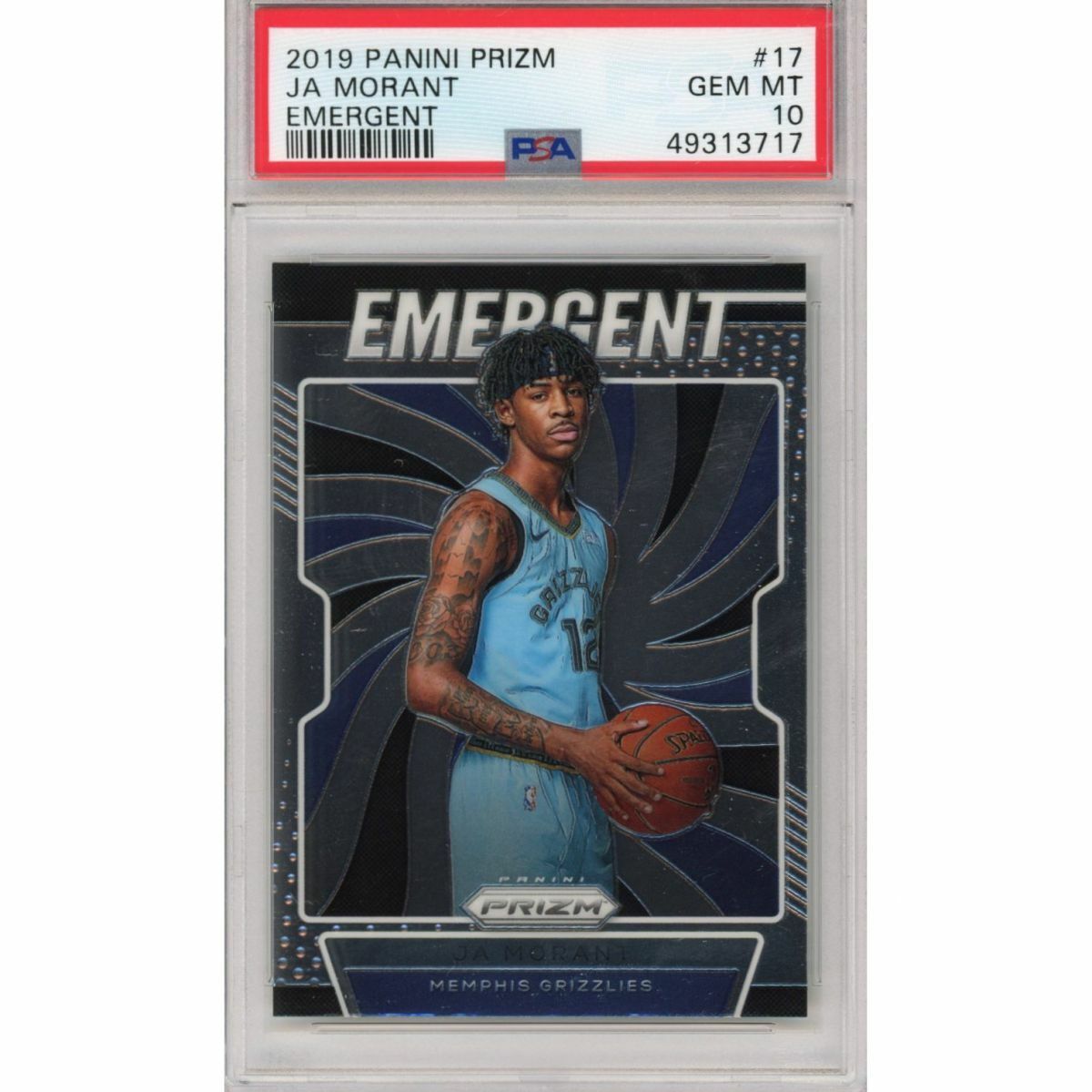 Graded 2019-20 Panini Prizm JA MORANT #17 Emergent Rookie Card PSA 10 ...