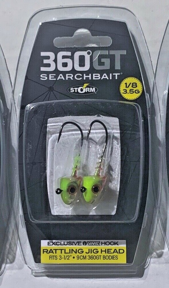 Storm 360GT Searchbait Minnow Rattling Jig Head CHOOSE SIZE & COLOR 1/8 ...