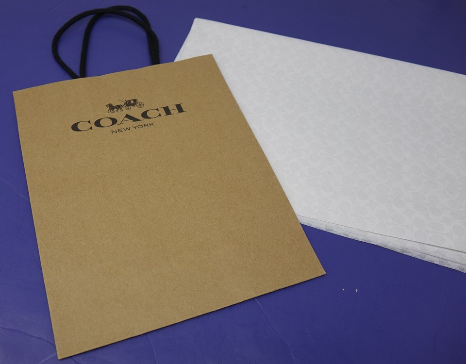 New Coach Logo Gift Shopping Paper Bag 8" X 10" X 4.5" + Tissue Paper ...