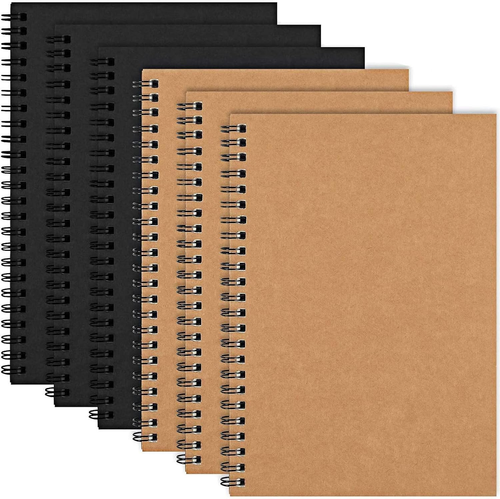 6 Pack Blank Notebook, Unlined Spiral Notebook, Plain Notebook, 5.5 X 8 ...