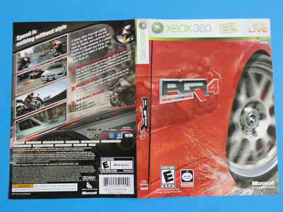 XBOX 360 PGR 4 PROJECT GOTHAM RACING ORIGINAL COVER ART *NO GAME DISC ...