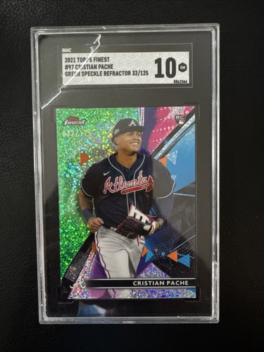 2021 Topps Finest - Cristian Pache #97 Green Speckle Refractor /125 (RC ...