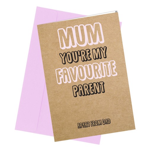 #233 Greetings Card MUM Favourite Comedy Rude Funny Humour Birthday ...