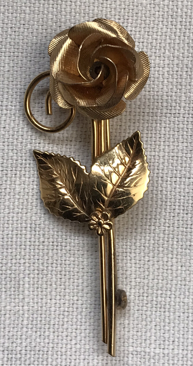 Beautiful Vintage Signed Winard 12k GF Gold Rose In B… - Gem