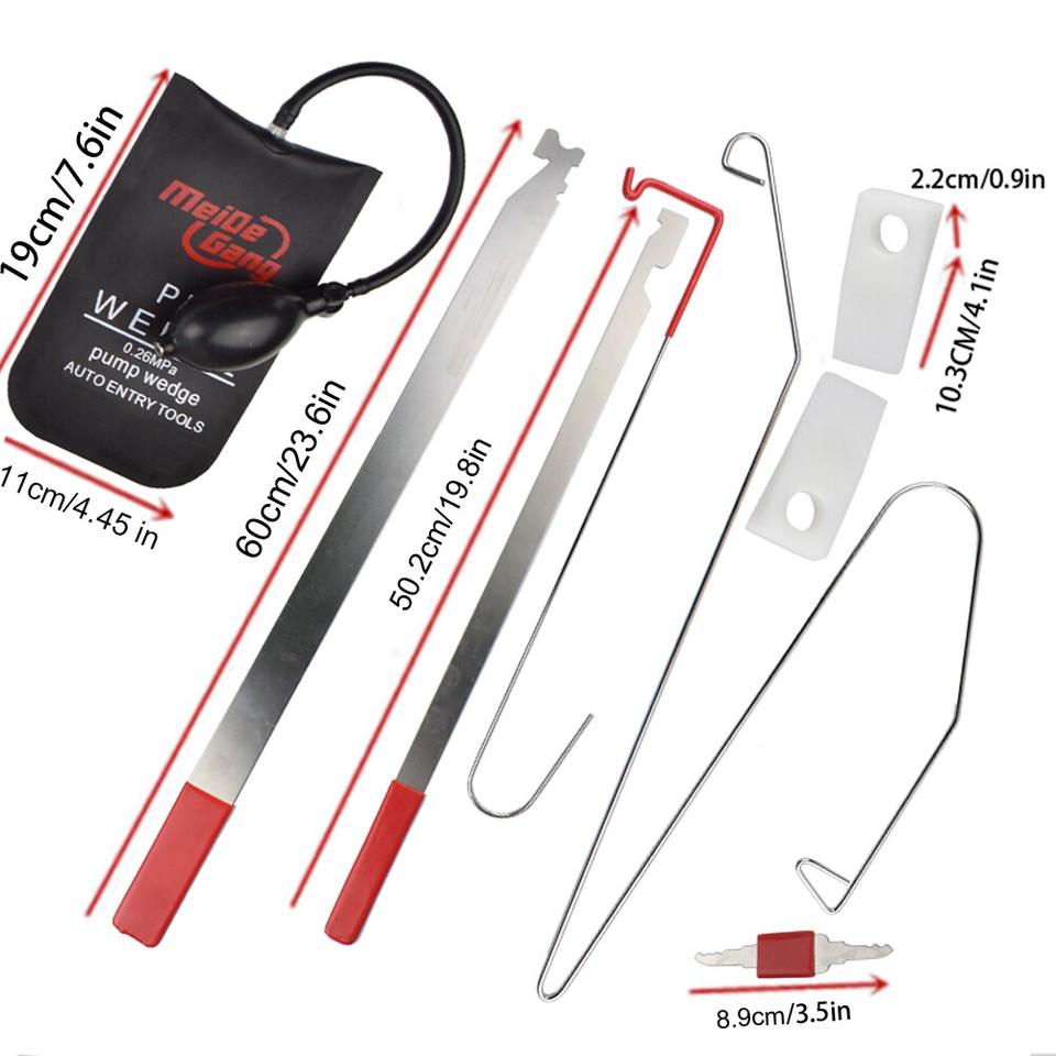 9pcs Car Door Unlock Lock Out Key Lost Opening Tool Kit + Air Pump ...