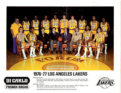 1976 1977 LOS ANGELES LAKERS 8X10 TEAM PHOTO JABBAR WEST BASKETBALL NBA ...