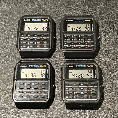 Casio Calculator Watch 35mm Black 437 CA-53W Chronograph Vintage Late ...