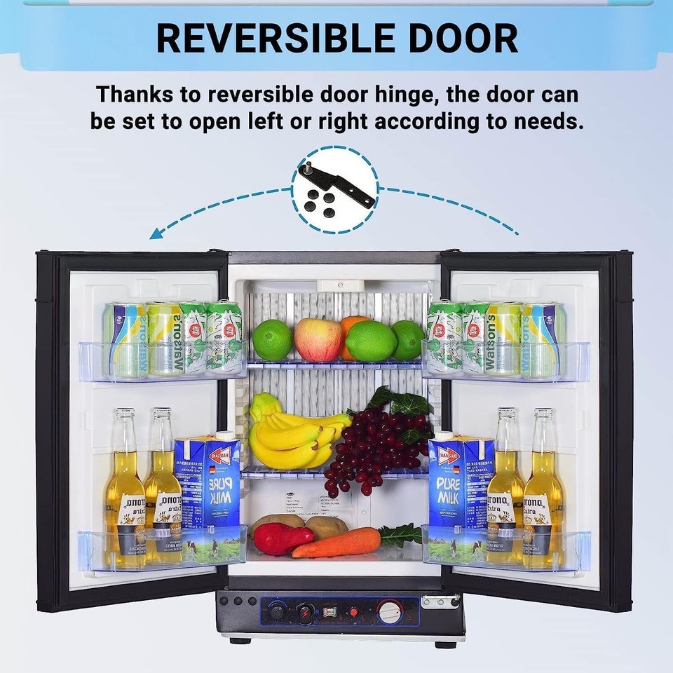 Mini Gas Fridge Small Propane Refrigerator Compact Freestanding AC/DC 1 ...