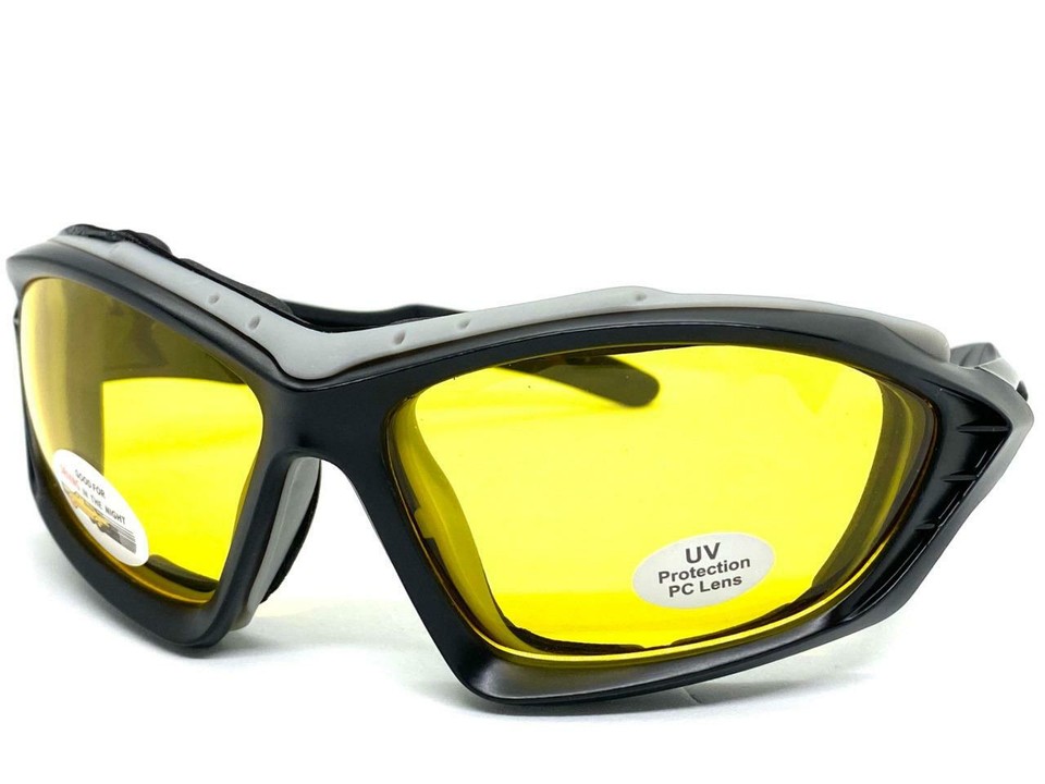 MOTORCYCLE Night Riding Padded Safety Protective SUN GLASSES GOGGLES ...