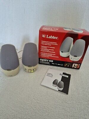 labtec spin 45 PC Speakers multipurpose stereo speakers pair White ...