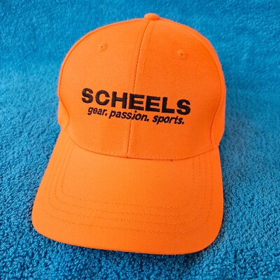 Scheels Outfitters Hat Blaze Orange Hunting Cap Dad Cap Hook Loop ...
