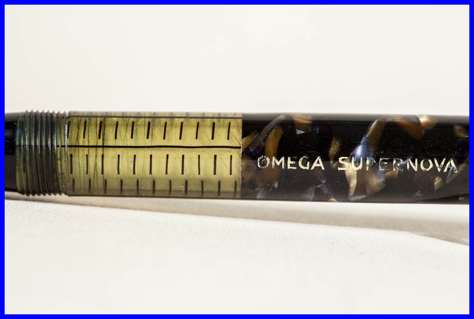 GOLDEN BLUE marbled OMEGA SUPERNOVA 1930's Italian Made Piston Filler ...