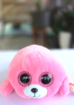 Ty Beanie Boos Pierre the Baby Seal Plush 12" Pink Glitter Eyes with ...