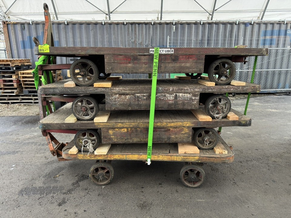 Vintage Industrial 4 wheel Wagon, Towable Utility Cart, Warehouse ...