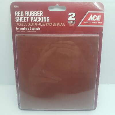 Ace Red Rubber Sheet Packing (1) 6" x 6" x 1/8"(1) 6" x 6" x 1/16" 2 ...
