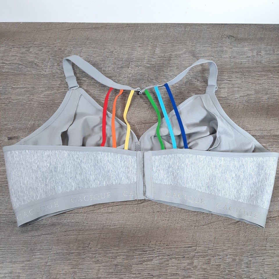 Cacique Bra Size 48D Blue Unlined Full Coverage Racerback Strappy ...