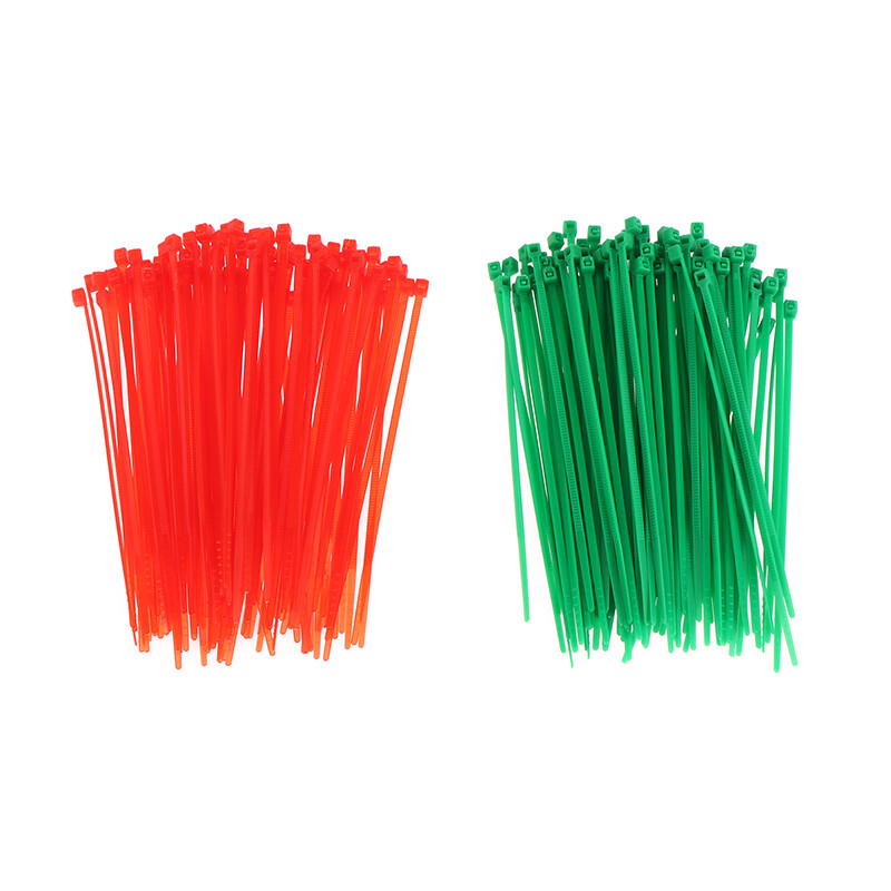 100Pcs Self-Locking Nylon Plastic Zip Ties/Cord Winder Strap Fastener ...