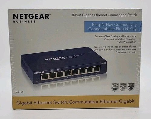 NETGEAR ProSafe GS108-400NAS 8-Port Gigabit Ethernet Switch, Brand New ...