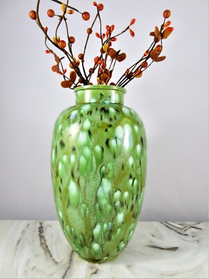 Duncan Ceramic Vase Green Brown Hues 9.5 Inch Vintage 1973 Artist ...
