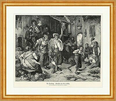 Der Dorflump O. v. Baditz Hanfstängl Habenichts Holzstich A 0762 ...