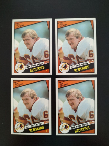 (4) 1984 Topps Football Joe Jacoby Card #382 Washington Redskins. NrMt ...