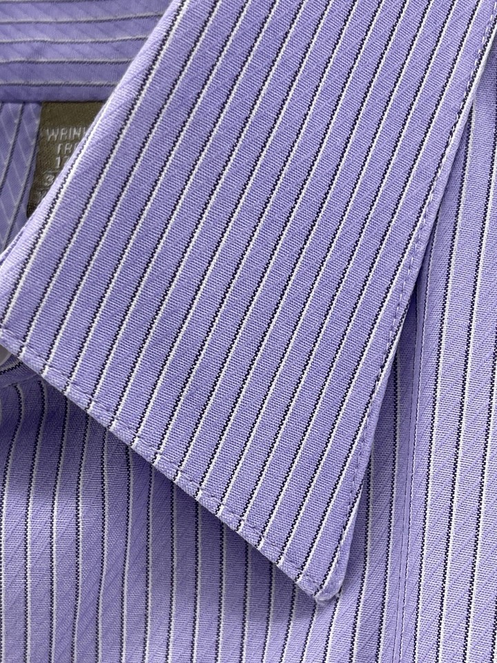 Van Heusen Fitted Button Shirt Mens Sz XL 17.5 34/35 Wrinkle Free ...