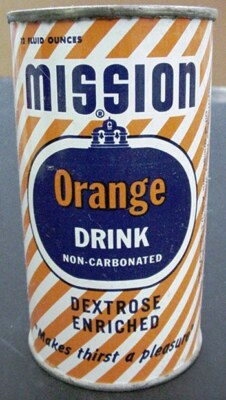 Mission Orange Soda Flat Top Can 1954 w/bank slot | eBay