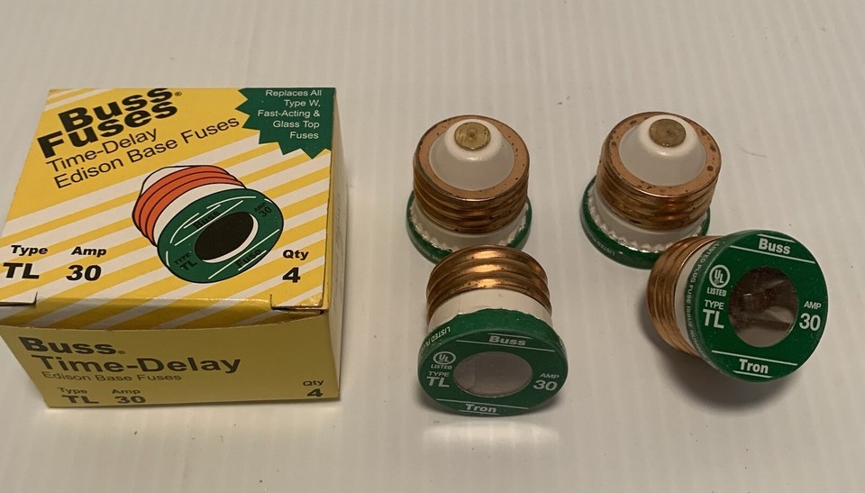 Buss Fuses 30 AMP Time Delay Edison Base Fuses: Box of 4 Brand New | eBay
