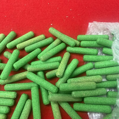 10 MMX50 MM GREEN WOOD DOWEL PINS, 10,000 PER B0X, PREGLUED JUST WET W ...