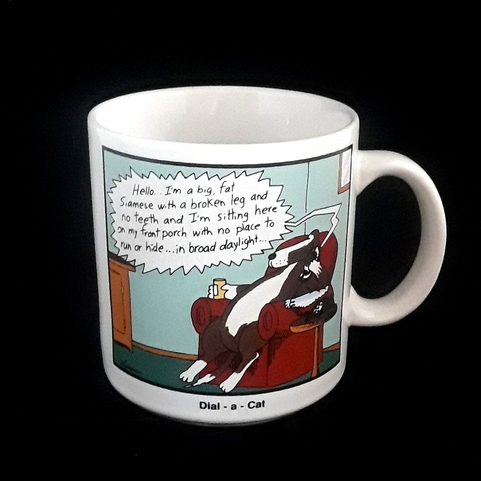 Vintage 1984 The Far Side by Gary Larson Coffee Mug Cup "Dial-A-Cat ...
