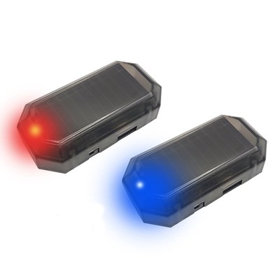 2PCS Solar Power LED Car Fake Alarm Warning Security Anti-Theft ...