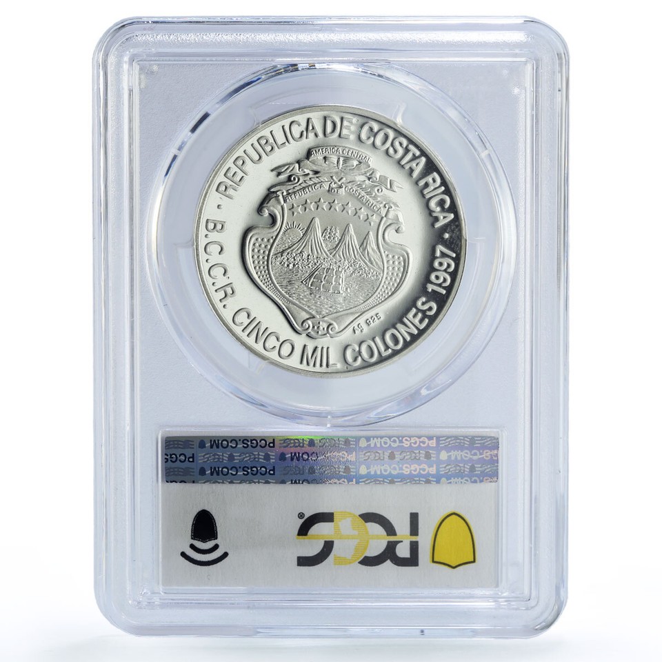 Costa Rica 5000 colones Colon Columbus Centennial PR68 PCGS silver coin ...
