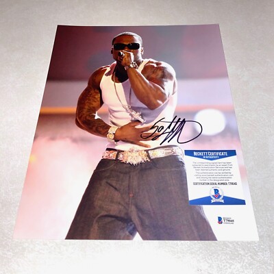 50 CENT CURTIS JACKSON signed autographed 11X14 PHOTO BECKETT BAS COA ...