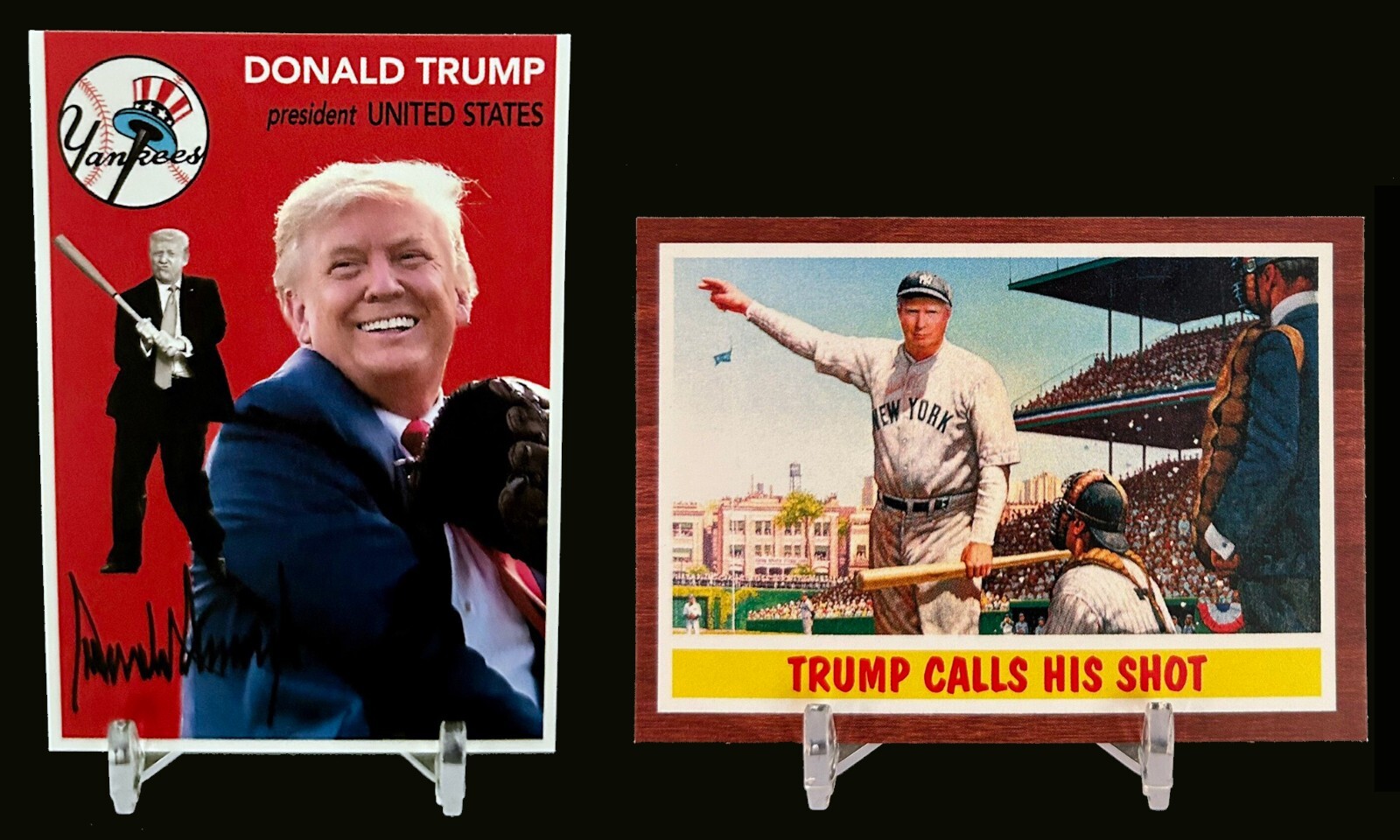 Lot of 2 - Topps 1954 and Topps 1962 DONALD TRUMP Baseball Cards ...