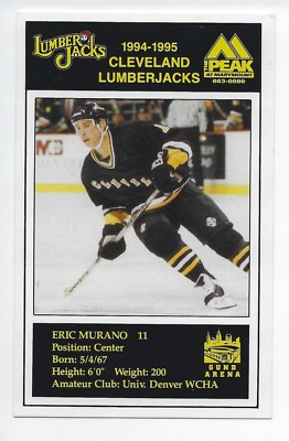 1994-95 Cleveland Lumberjacks (IHL) Eric Murano postcard | eBay