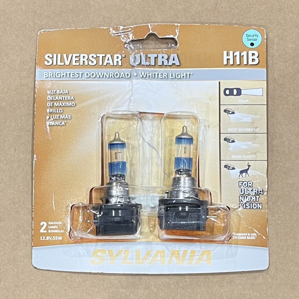 Sylvania H11B SilverStar ULTRA High Performance Halogen Headlight Pair ...