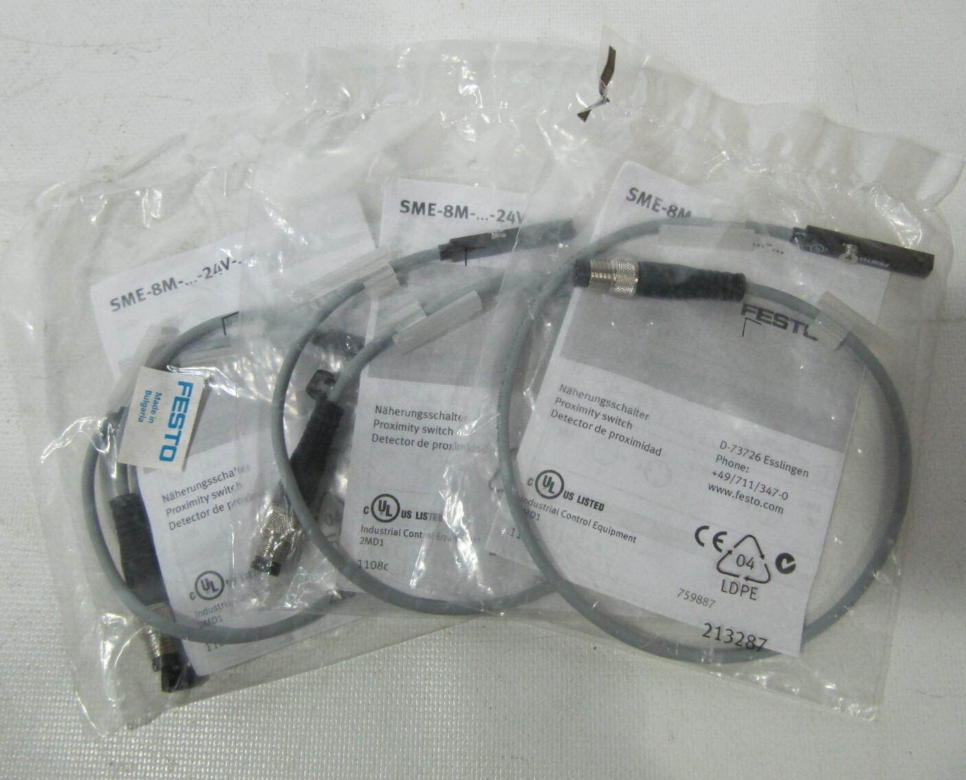 (NEW) Festo Cylinder Position Reed Switch SME-8M-DS-24V-K-0,3-M8D ...