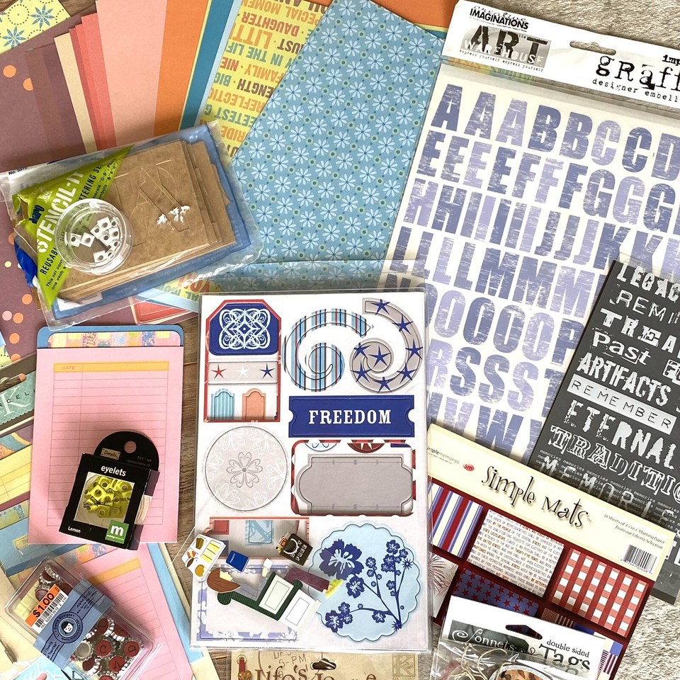 LOT NOS Scrapbooking Card Making Craft Albums Papers Stickers Bling ...